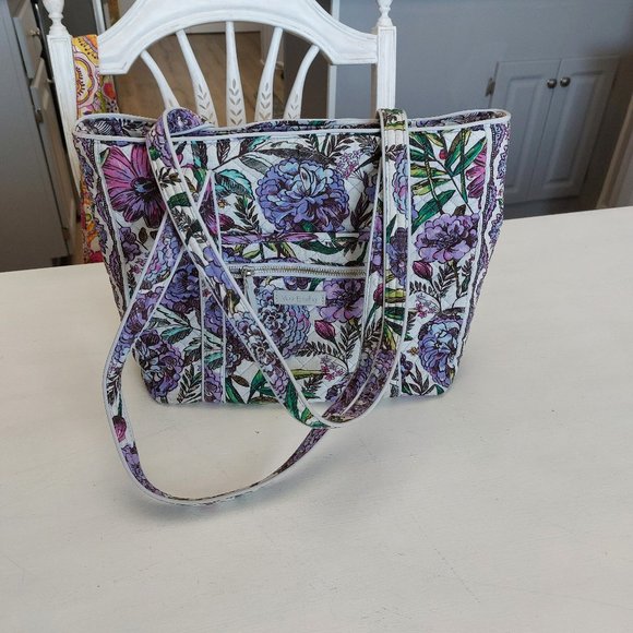 Vera Bradley | Bags | Vera Bradley Small Vera Tote In Lavender Meadow ...